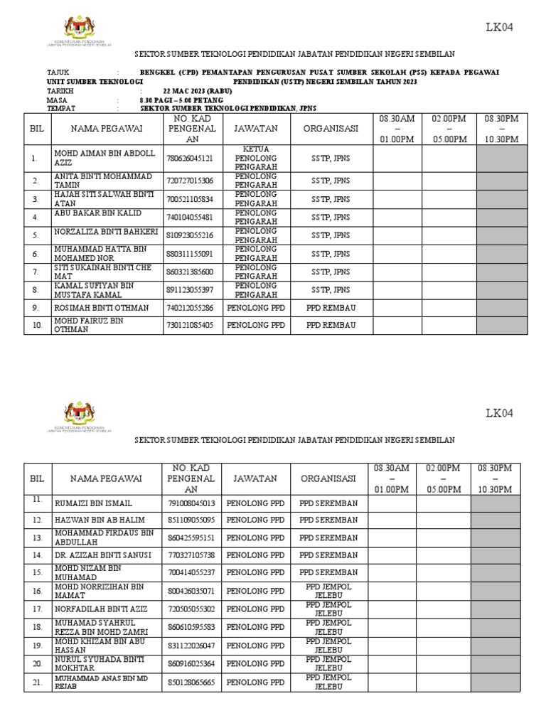 LK04 Kursus CPD PSS | PDF