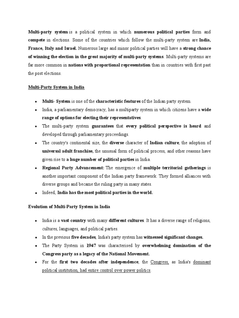 Multi-Party System | PDF