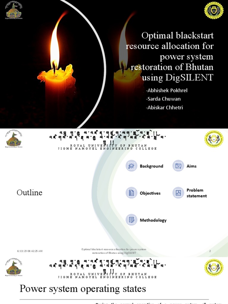 Optimal Blackstart Resource Allocation For Power System Restoration of Bhutan Using DigSILENT ...