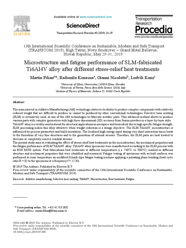 SLM Ti6Al4V: Heat Treatment Effects | PDF | Heat Treating | Microstructure