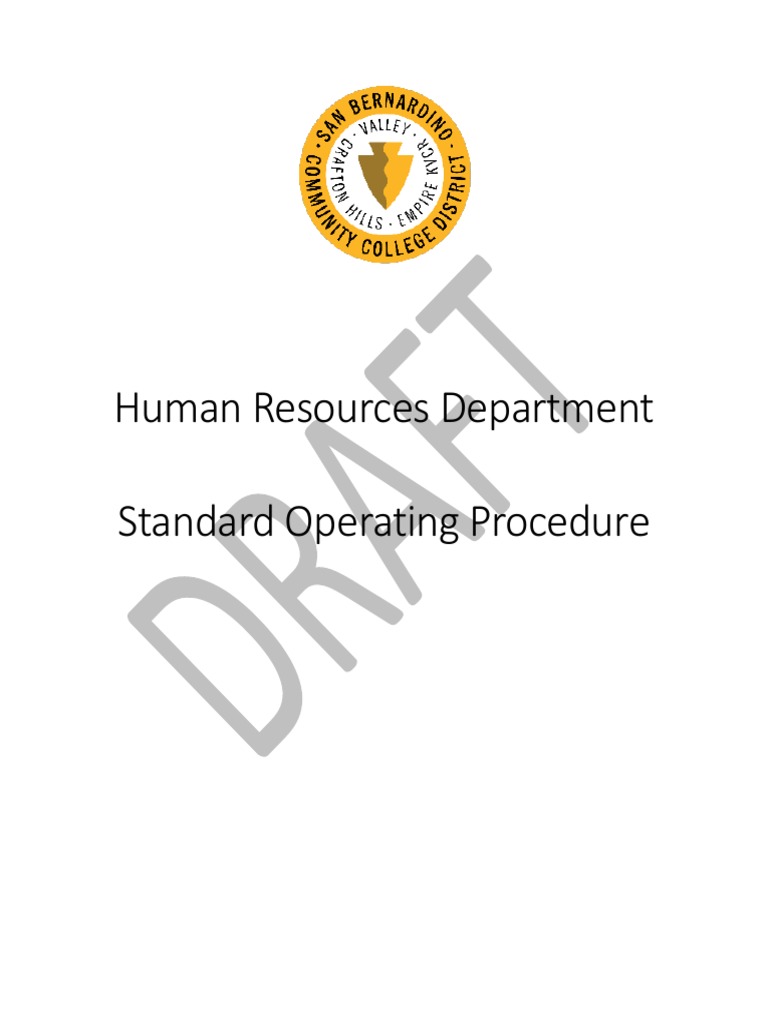 Human Resources SOP (07!15!20 Draft) | PDF | Disciplines | Human Resources