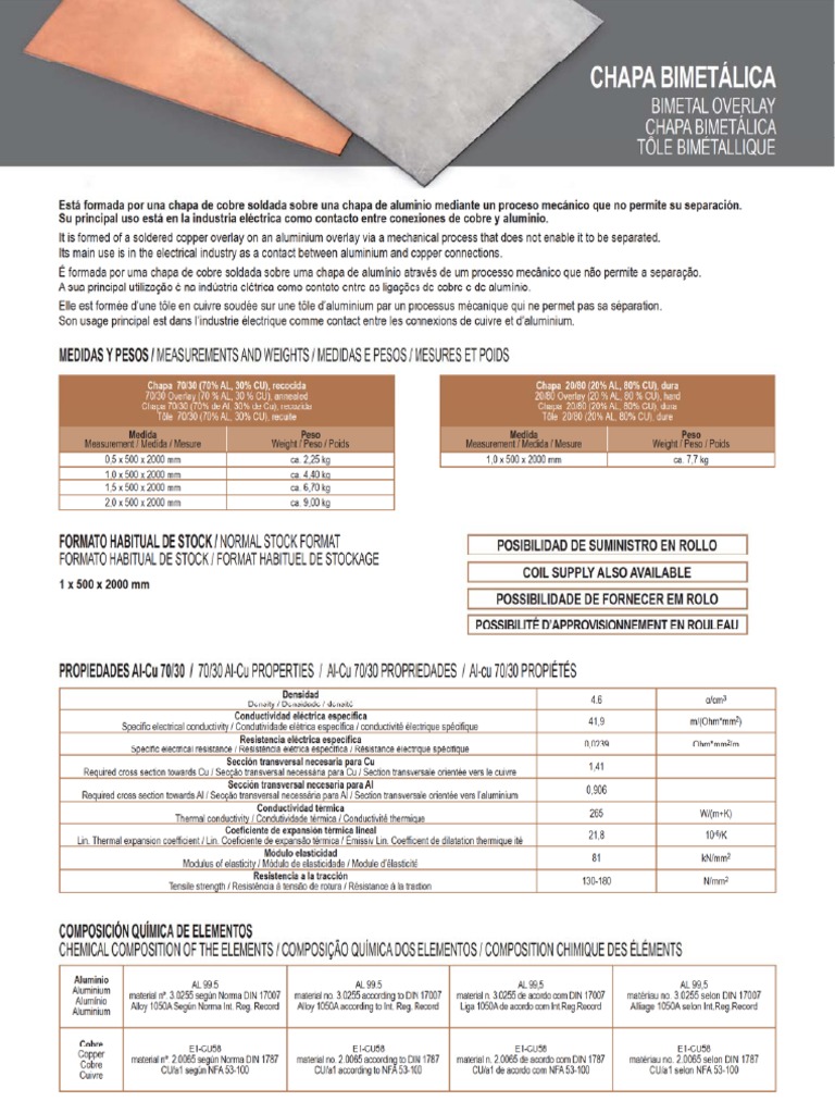 Chapa Bimetalica Bronmetal | PDF