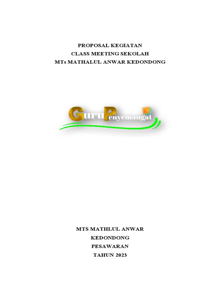 Proposal Kegiatan Class Meeting Osis MTS Yppma | PDF