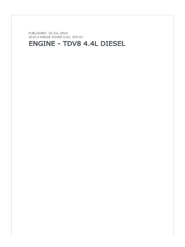 Engine-Tdv8 4.4L Diesel | PDF