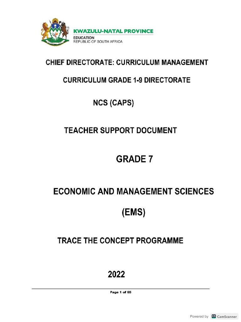 Grade 7 Trace The Concept Ems | PDF