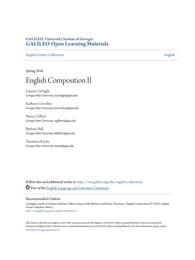 English Composition II | PDF English Composition II | PDF