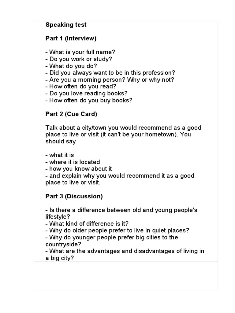 Speaking Test 4 NEW | PDF | Gift