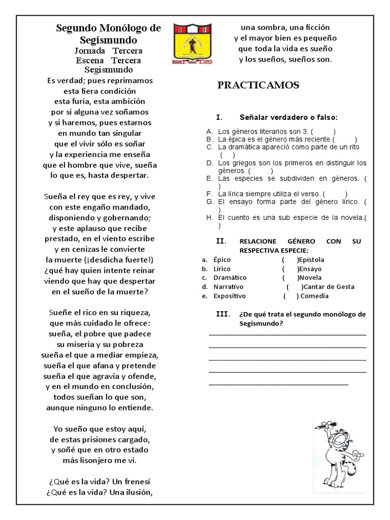 Segundo Monólogo de Segismundo | PDF