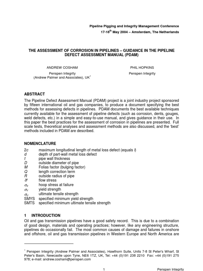 Corrosion Assessment in Pipelines | PDF | Fracture | Strength Of Materials