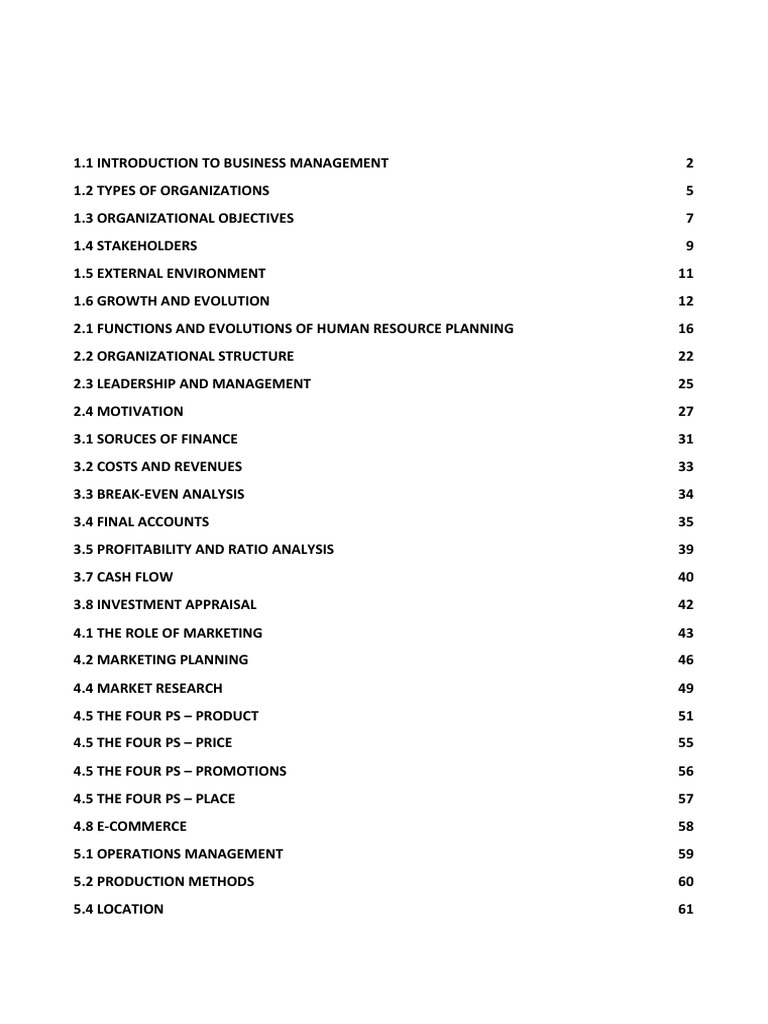 IB Business Management SL Complete Notes P | PDF