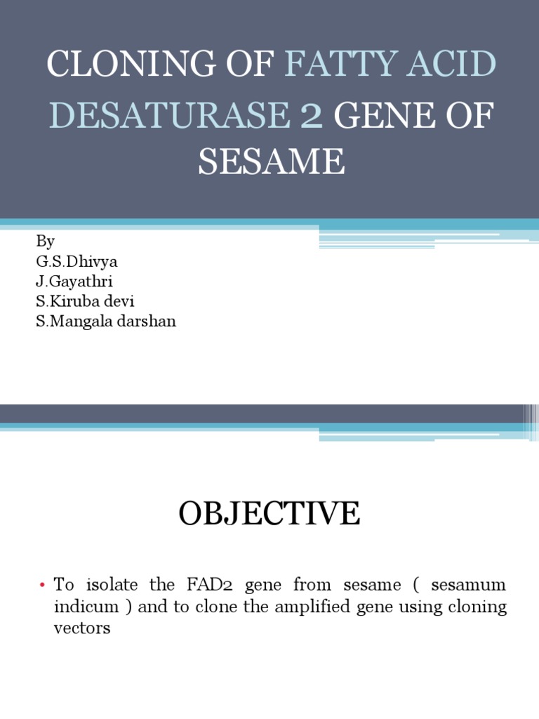Cloning FAD2 Gene from Sesame | PDF