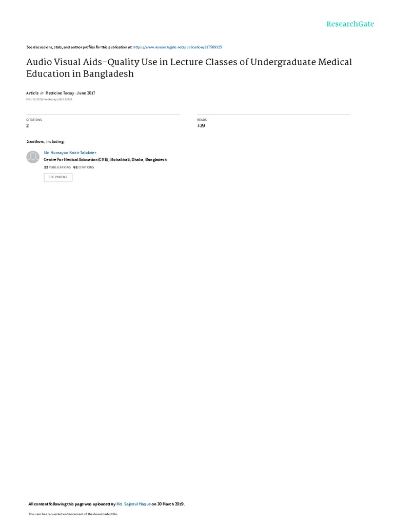 Audio Visual Aids-Quality Use in Lecture Classes o | PDF | Microsoft ...