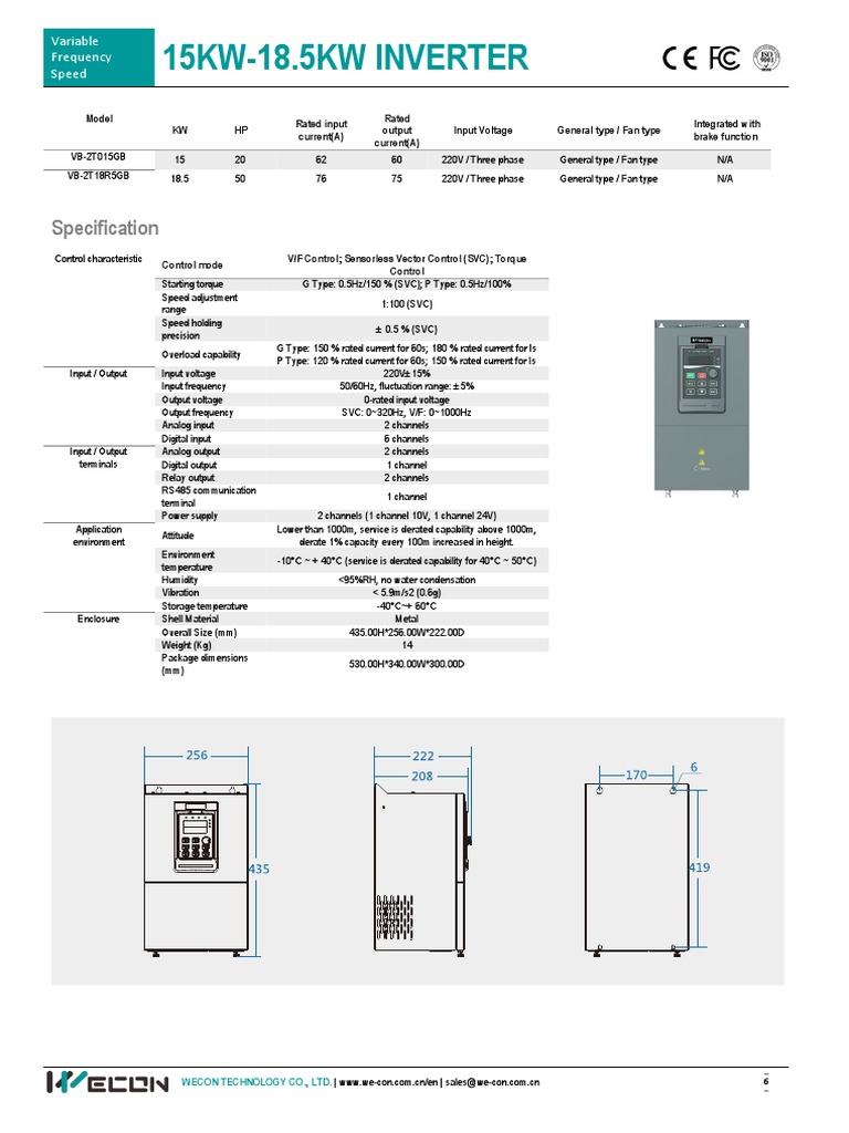 15KW-18.5KW Inverter | PDF | Mains Electricity | Power Inverter
