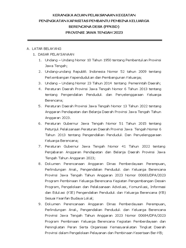 Ak Peningkatan Kapasitas PPKBD 2023 | PDF