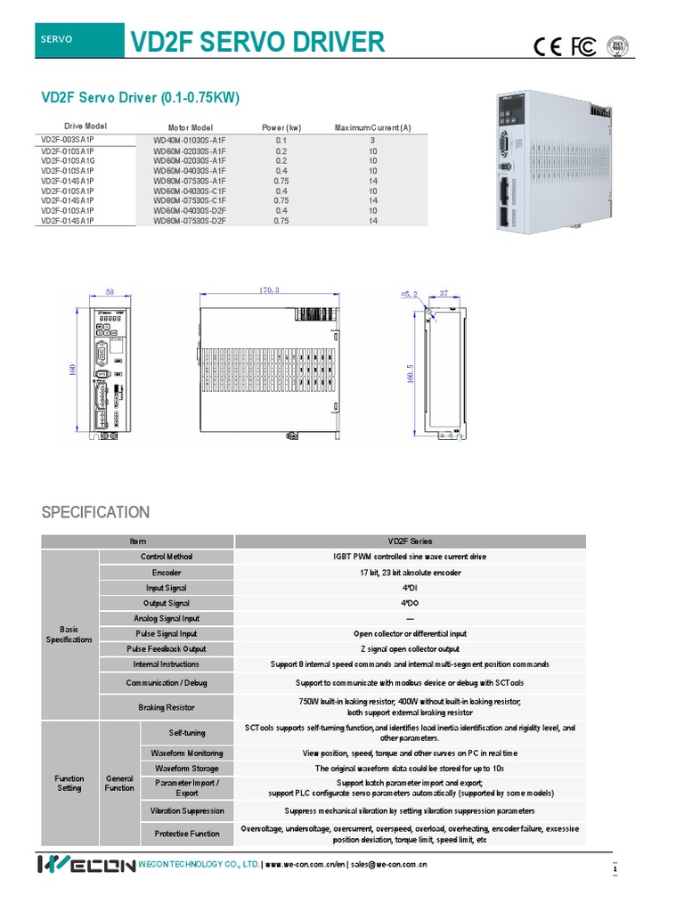WECON VD2F Servo Flyer | PDF