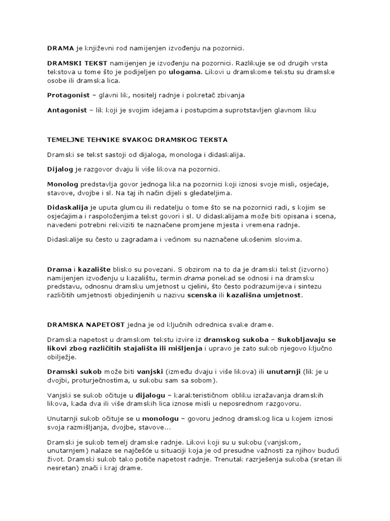 Razumijevanje Dramskog Teksta | PDF