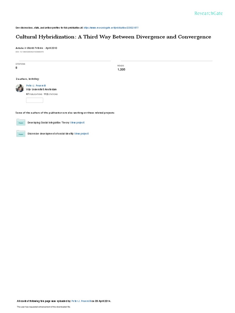 Cultural Hybridization (Divergence or Convergence) | Download Free PDF ...