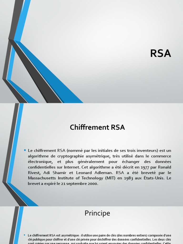 RSA | PDF | Public-key cryptography | Communication sécurisée
