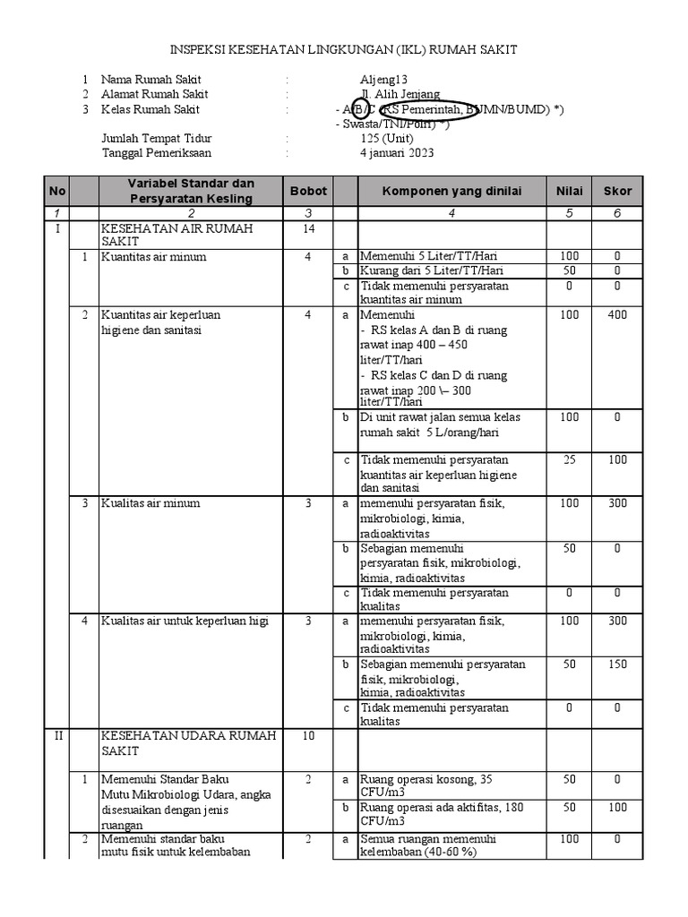 INSPEKSI KESEHATAN LINGKUNGAN | PDF