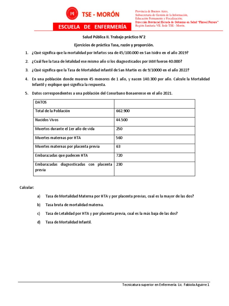 Ejercicio de Tasa, Razón y Proporción 2 | PDF