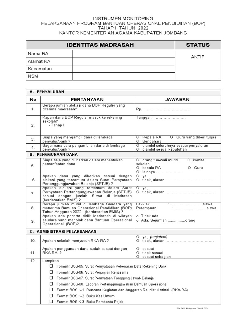 Instrumen Monitoring BOP | PDF