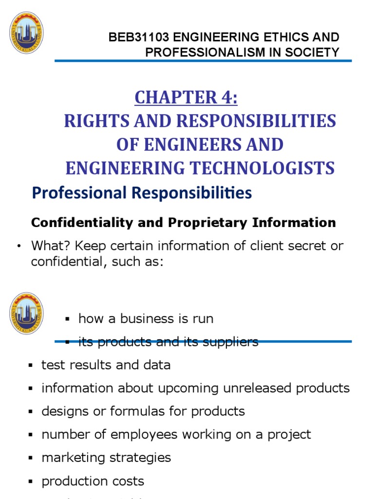 Chapter 4 - The Rights and Responsibilities of Engineers and ...
