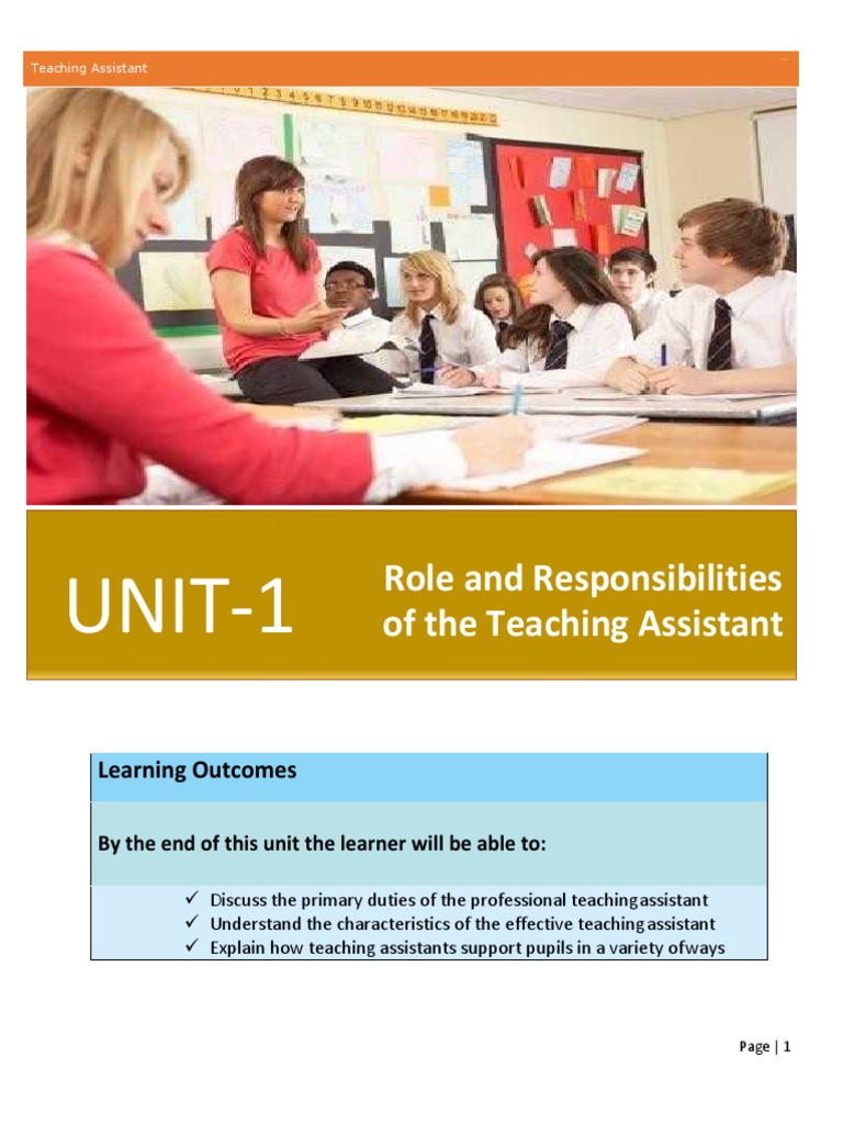 Teaching Assistant Roles and Duties | PDF | Wellness
