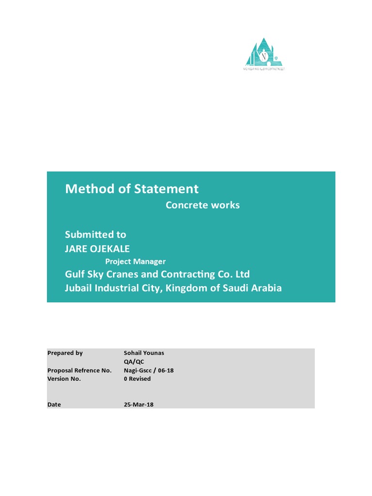 MOS - Concrete Works 07.18 R-0 | Download Free PDF | Concrete | Quality ...