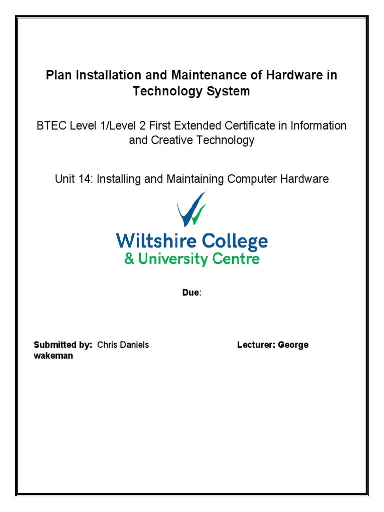 It - Unit 14 - Assignment 2 1 | PDF | Computer Hardware | Solid State Drive