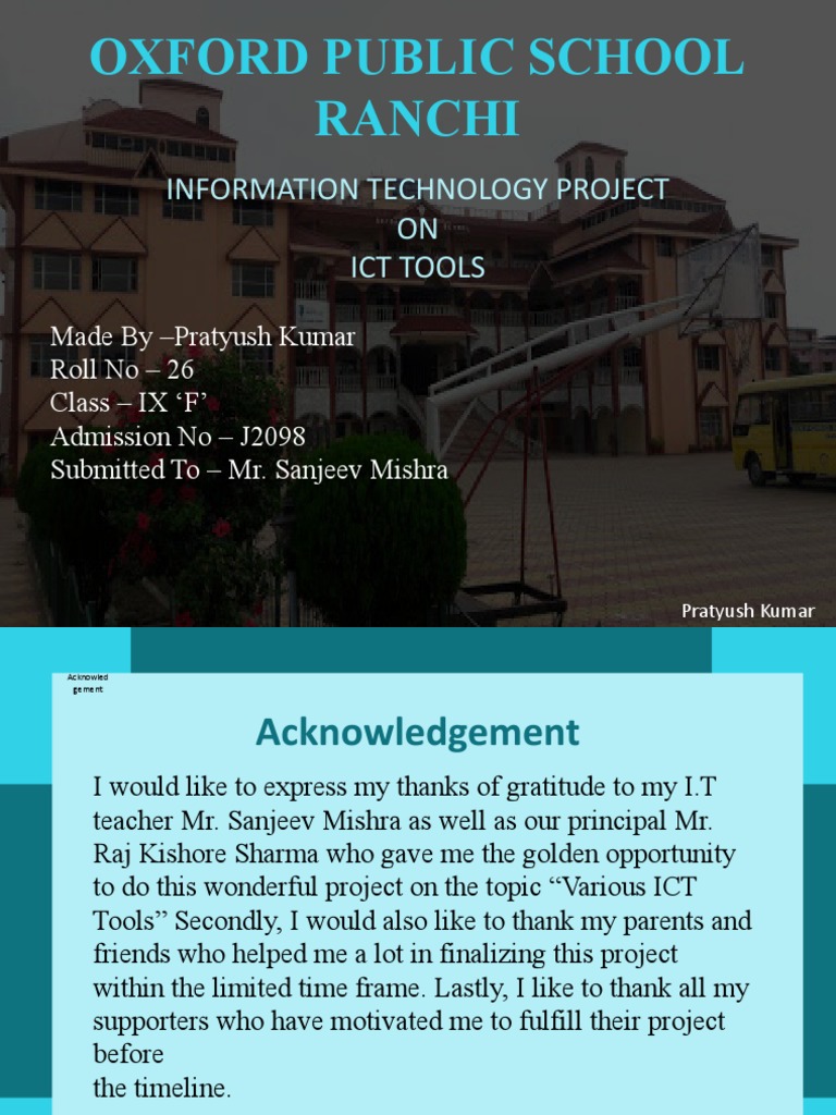 Oxford Public School Ranchi: Information Technology Project ON Ict ...