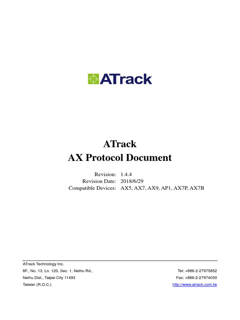 ATrack AX Protocol Document 1.4.4 | PDF | String (Computer Science) | Byte