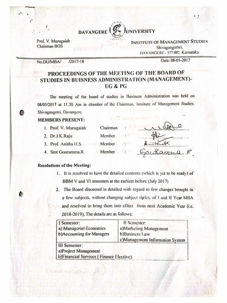 MBA-Syllabus-Davangere University | PDF