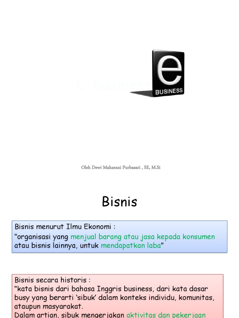 Pertemuan 1 Konsep Dasar E-Business | PDF