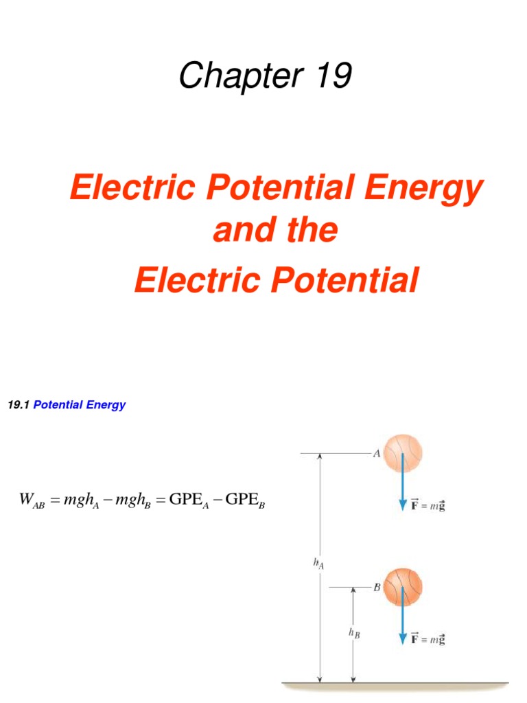 CHAPTER 19 Electric Potential Energy and Electric Potential.pdf | PDF ...