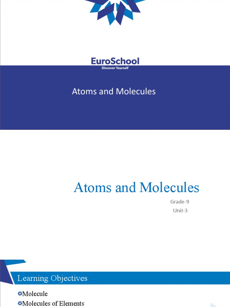 Atoms and Molecules - Unit 3 - Grade 9 - Chemistry | PDF