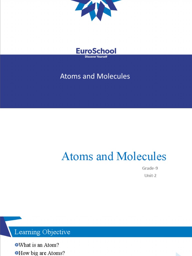 Atoms and Molecules - Unit 2 - Grade 9 - Chemistry | PDF
