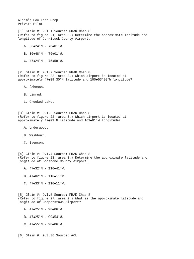 PPL Air Nav Exam | PDF
