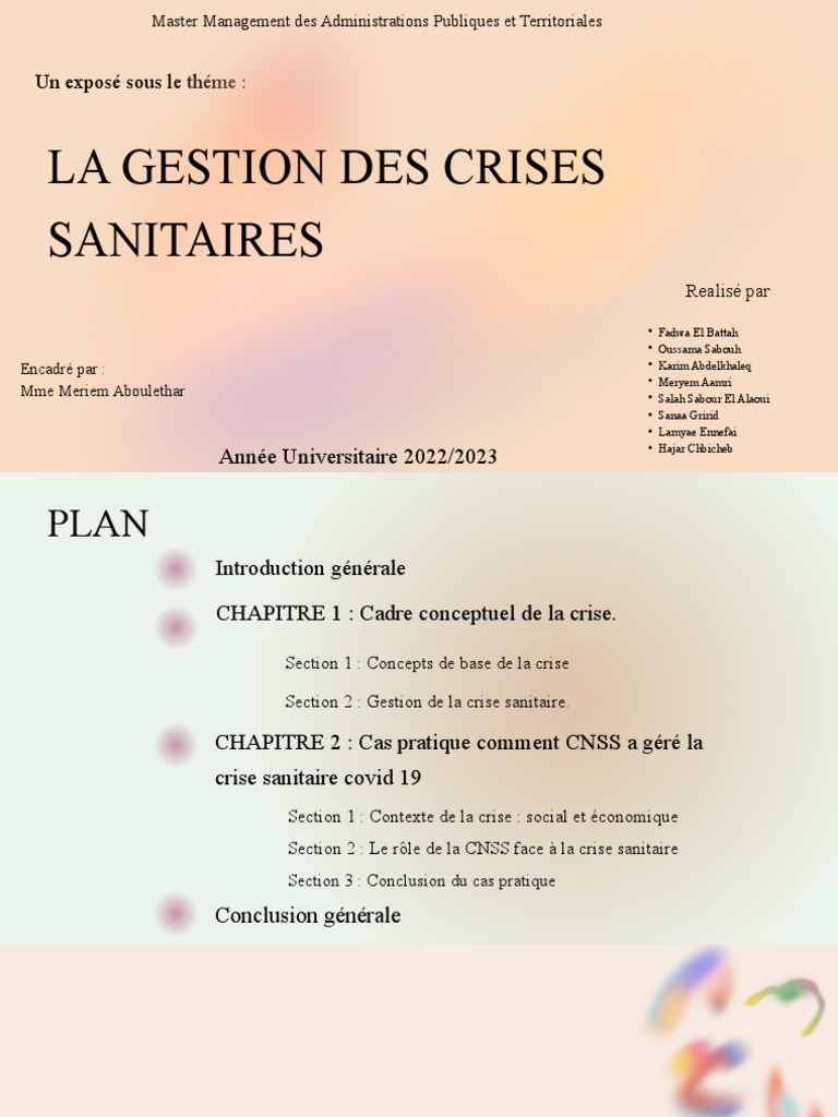 La Gestion Des Crises Sanitaires PPT | PDF La Gestion Des Crises Sanitaires PPT | PDF