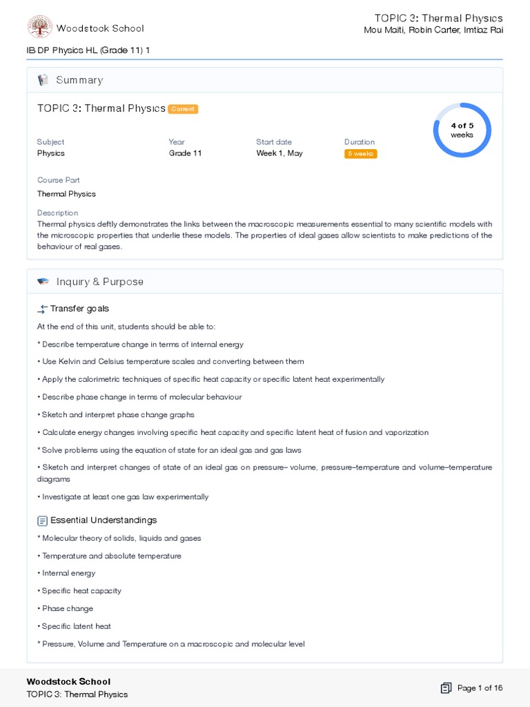 TOPIC 3 - Thermal Physics | PDF | Temperature | Gases