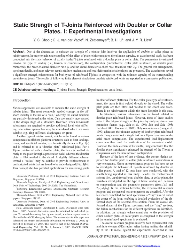 Doubler Plate Paper 1 | PDF
