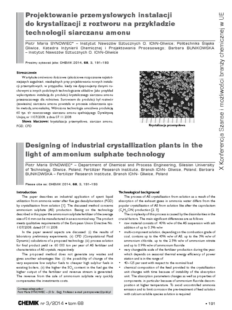 Designing of Industrial Crystallization | PDF