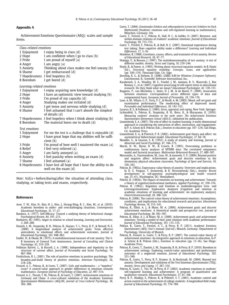 Academic Achievement Scale | PDF | Emotions | Psychology