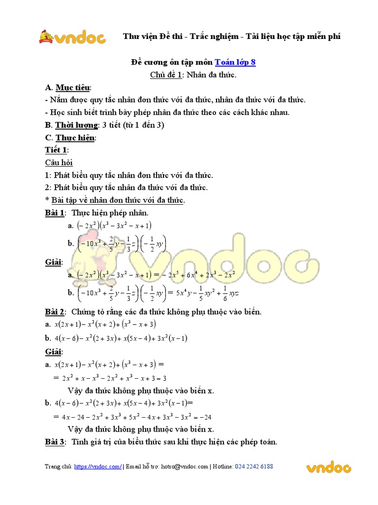 De Cuong On Tap Toan 8 | PDF