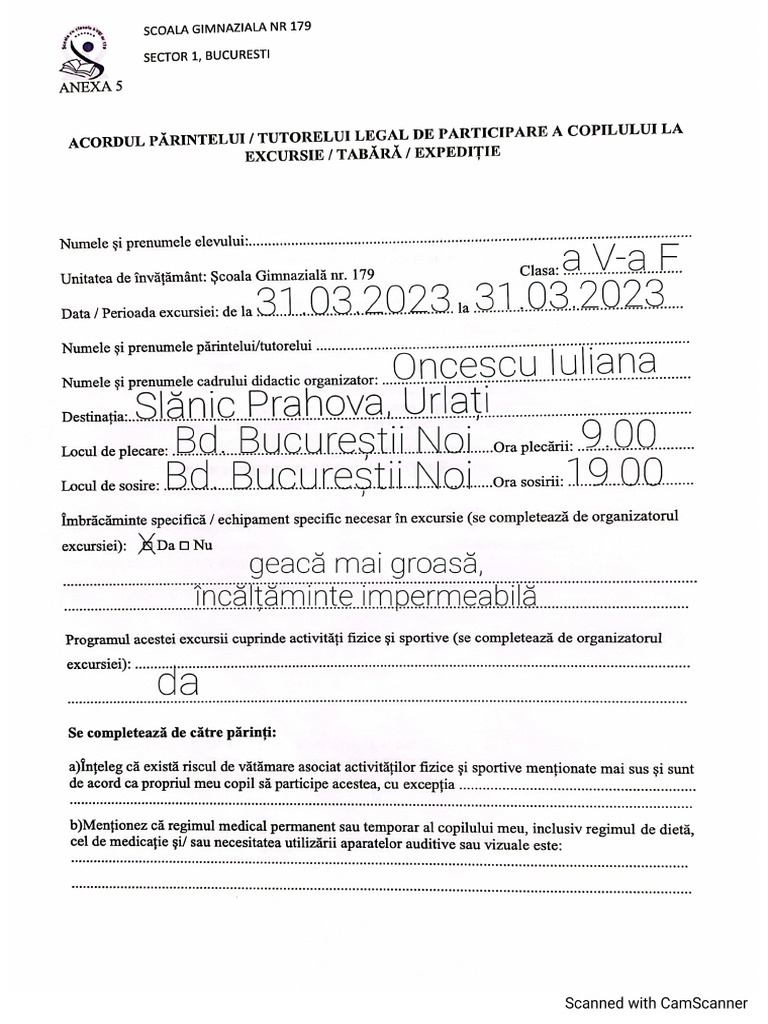 Acord Excursie | PDF