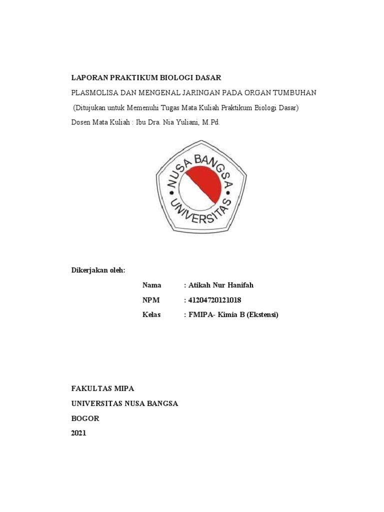 LAPORAN PRAKTIKUM BIOLOGI DASAR Pertemuan 3 | PDF