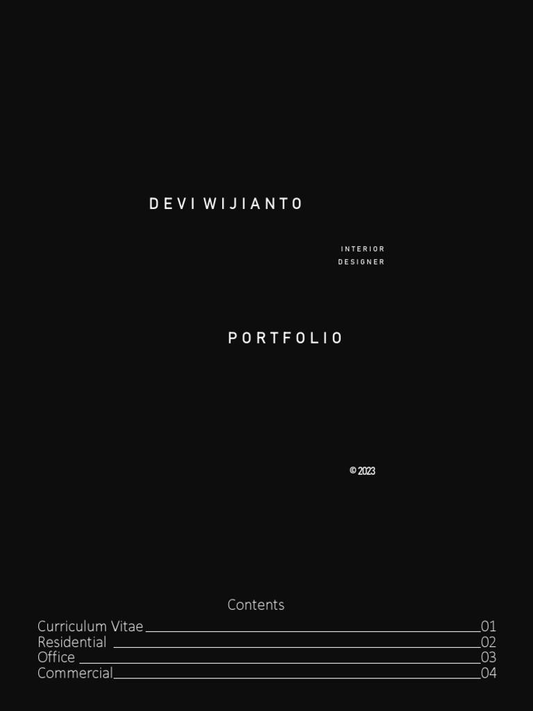 Interior Designer - Devi Wijianto - CV Portfolio - 2023 | PDF