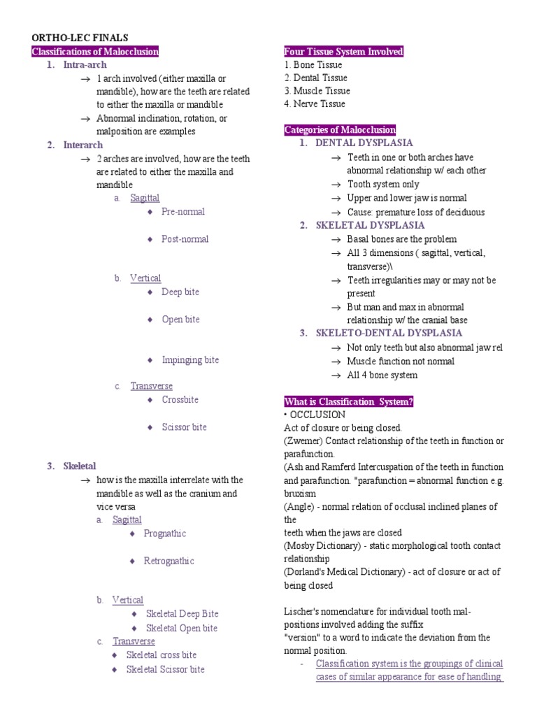 Orthodontics Malocclusion Pdf Tooth Human Head And Neck