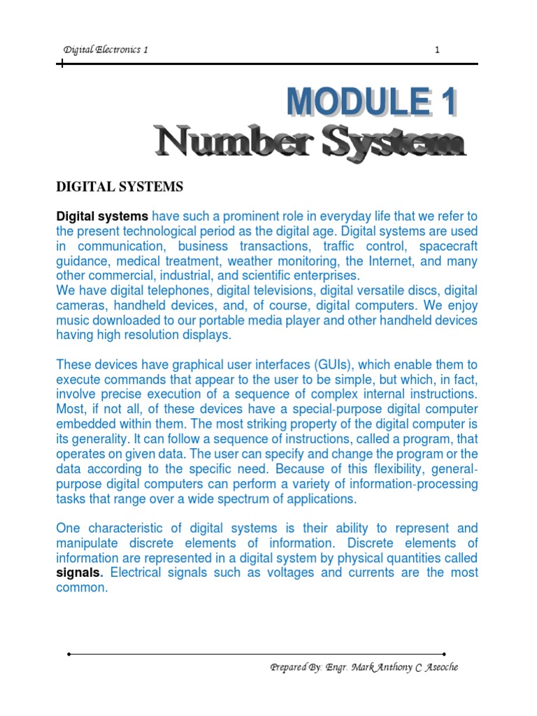 Module 1 - Number System | PDF | Decimal | Division (Mathematics)
