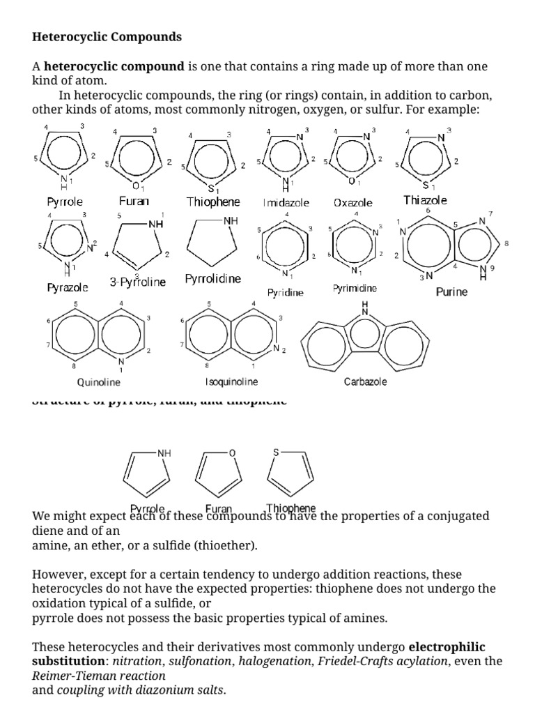 Heterocyclic Compounds | PDF | Pyridine | Aromaticity