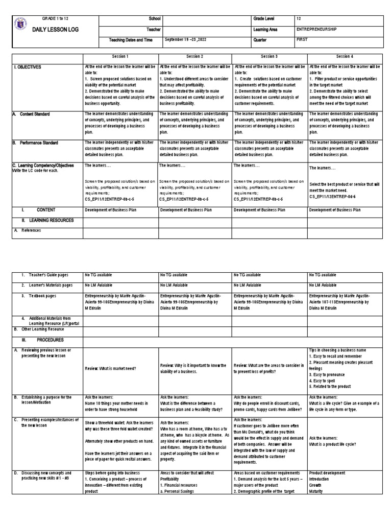 DLL Entrep WEEK 5 | PDF
